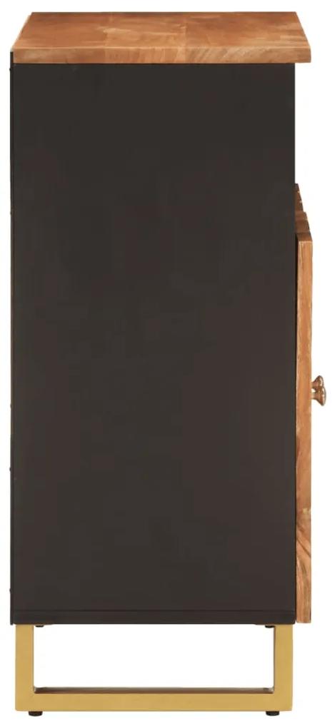 Odkládací skříňka hnědá a černá 60x33,5x75 cm masivní mangovník - Default Title