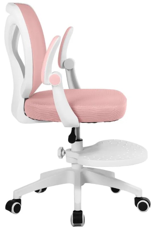 Dětská otočná židle Neoseat JUNI 010 s podnoží — látka, růžová