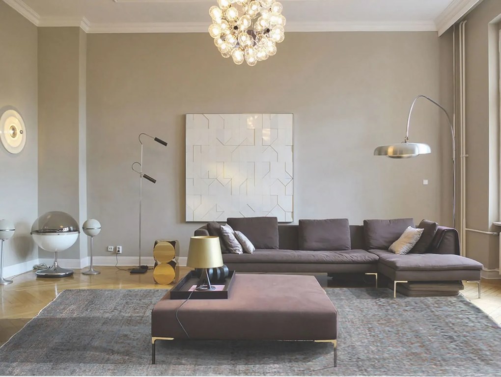 Diamond Carpets India, Ručně vázaný kusový koberec Diamond DC-JK 1 Silver/mouse, 275x365, šedá, chodba / předsíň
