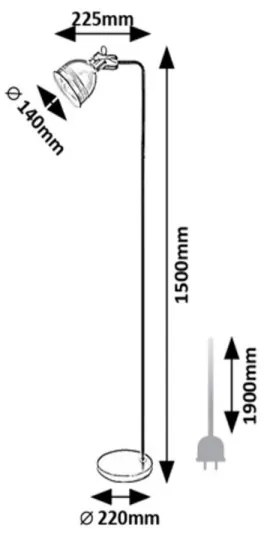 Rabalux 2242 - Stojací lampa FLINT 1xE27/40W/230V černá