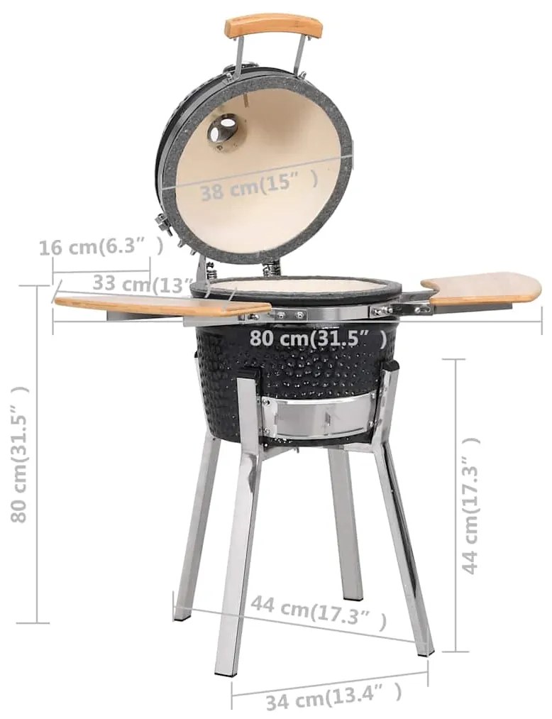 vidaXL Kamado Zahradní gril a udírna keramický 33 cm