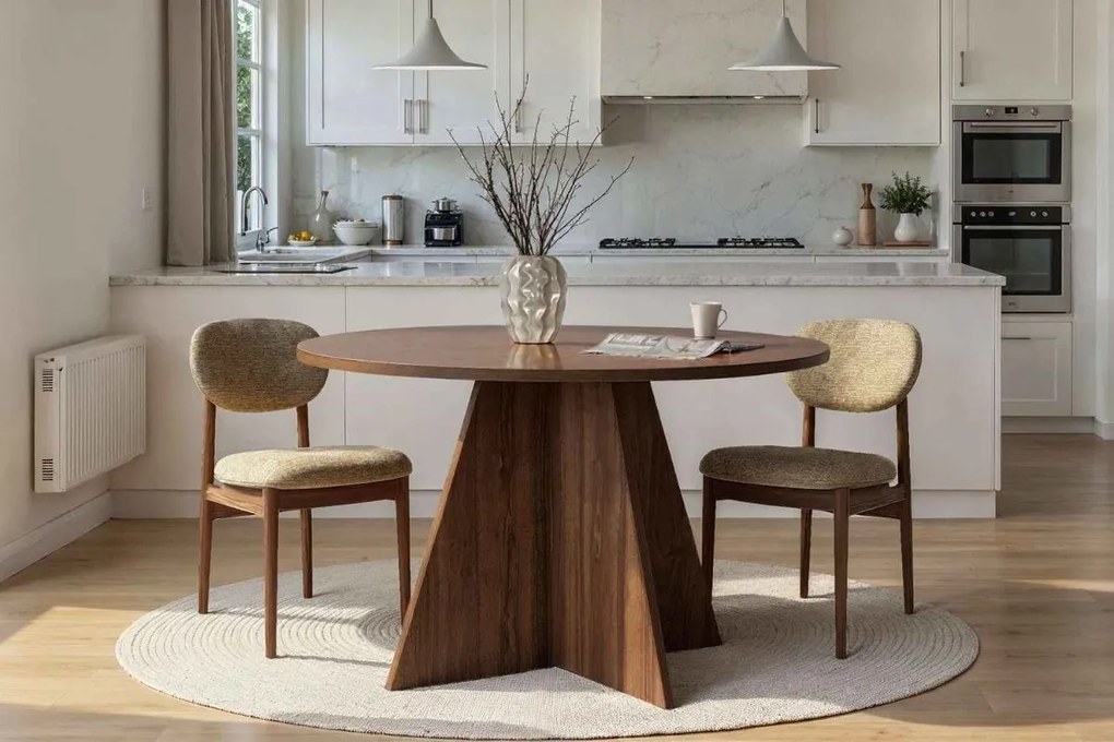 Designový jídelní stůl Kahedin 120 cm vzor ořech