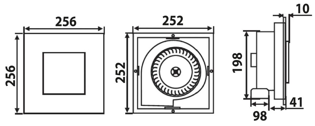 Sapho, TECTO koupelnový stropní ventilátor axiální, 20 W, potrubí 100mm, bílá, TC201