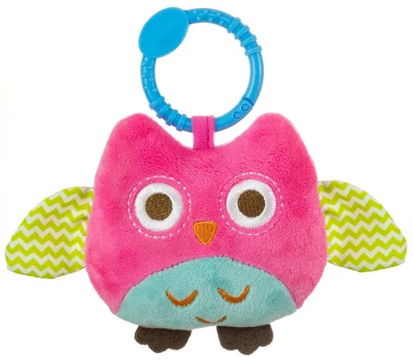 Závěsná plyšová hračka Happy owl 2552 růžová