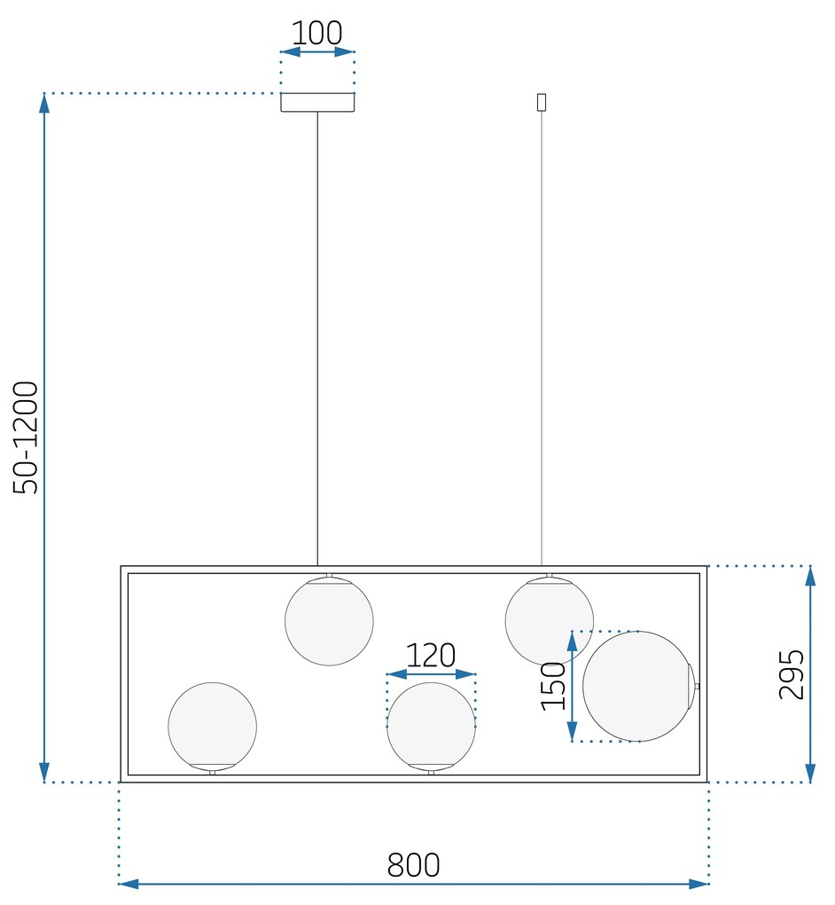 Toolight Závěsné svítidlo APP1020-5CP Zlatá