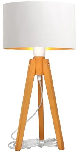 Stolní lampa ALBA 1xE27/15W/230V bílá/zlatá/dub