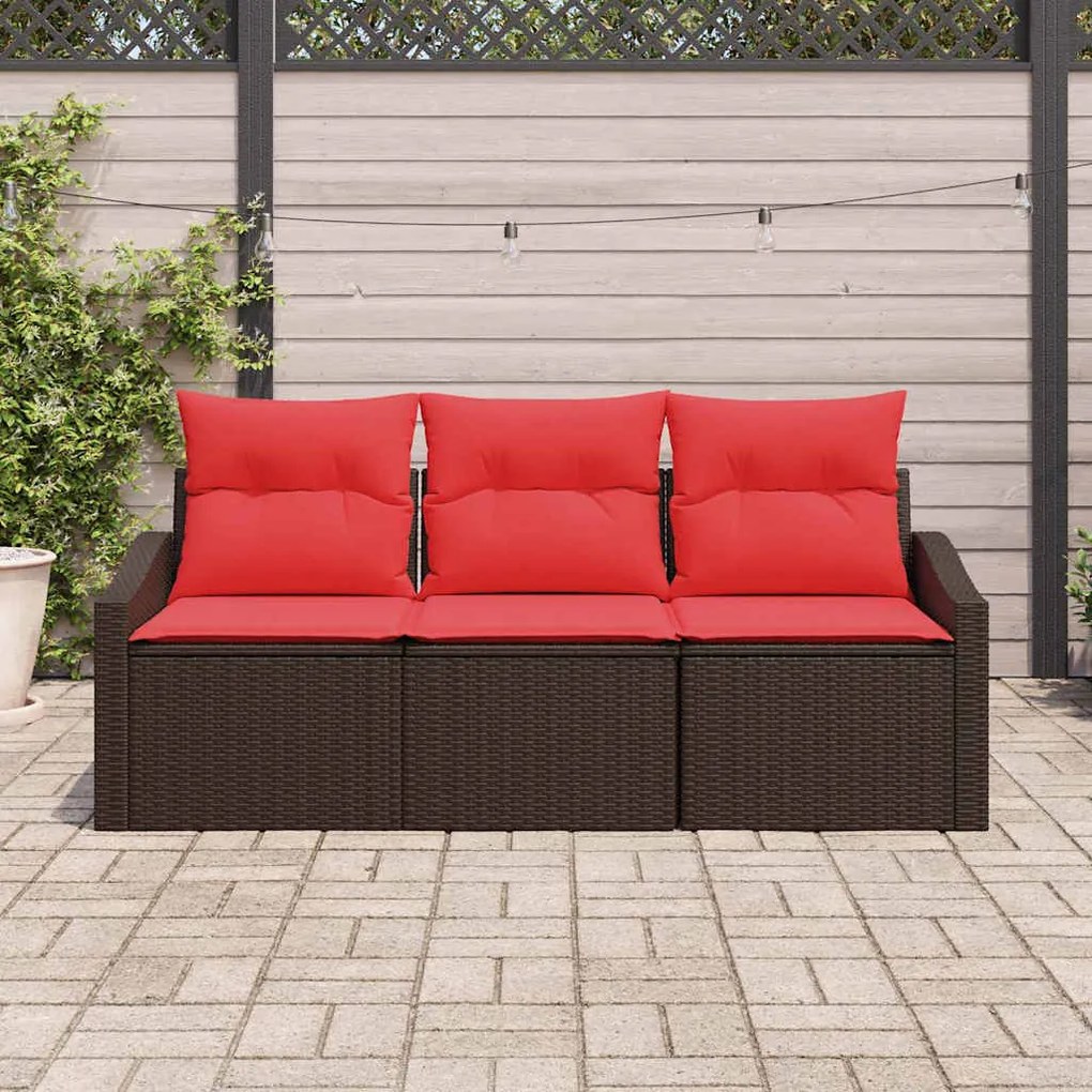 Set pohovek 3 ks Hnědá polyratan 3346584