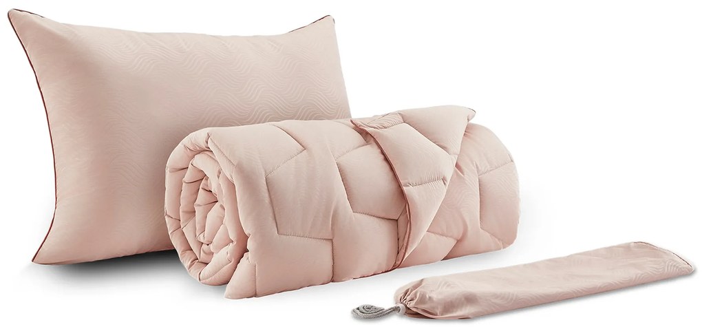 Adaptivego Lux sada polštář a přikrývka + brašna 140x200 cm  Růžová