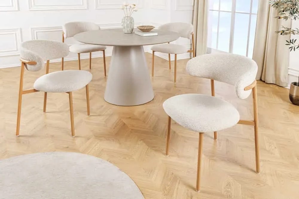 Designová jídelní židle Harding béžová / přírodní hnědá
