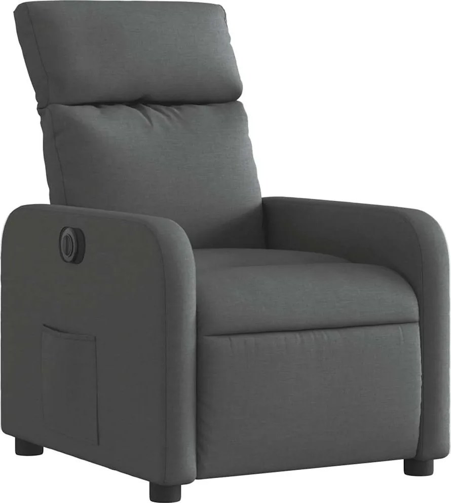 Elektrické polohovací křeslo tmavě šedé textil 3206682