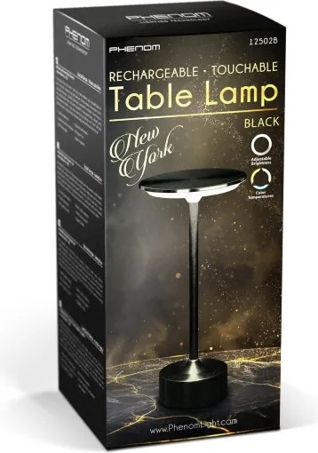 LED Stmívatelná nabíjecí stolní lampa NEW YORK LED/1,8W/5V 1200 mAh černá