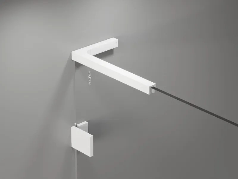 Mexen Lunar, L Duo výklopný sprchový kout 100 x 80 cm, 8mm čiré sklo, bílý profil, 834L-100L-080P-20-00