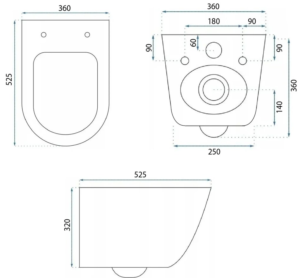 Rea Eddy, závěsná záchodová mísa Tornado Rimless 525x360x360 mm se sedátkem, REA-C6560