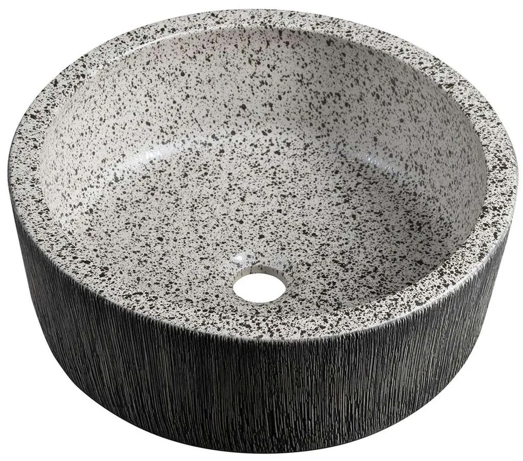 Sapho Priori - Umyvadlo na desku, průměr 41 cm, bez přepadu, šedá PI035
