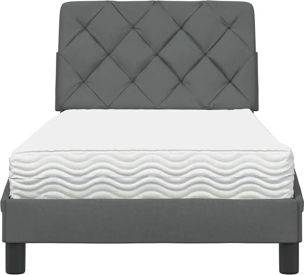 Postel s matrací tmavě šedá 90 x 190 cm textil 3310707