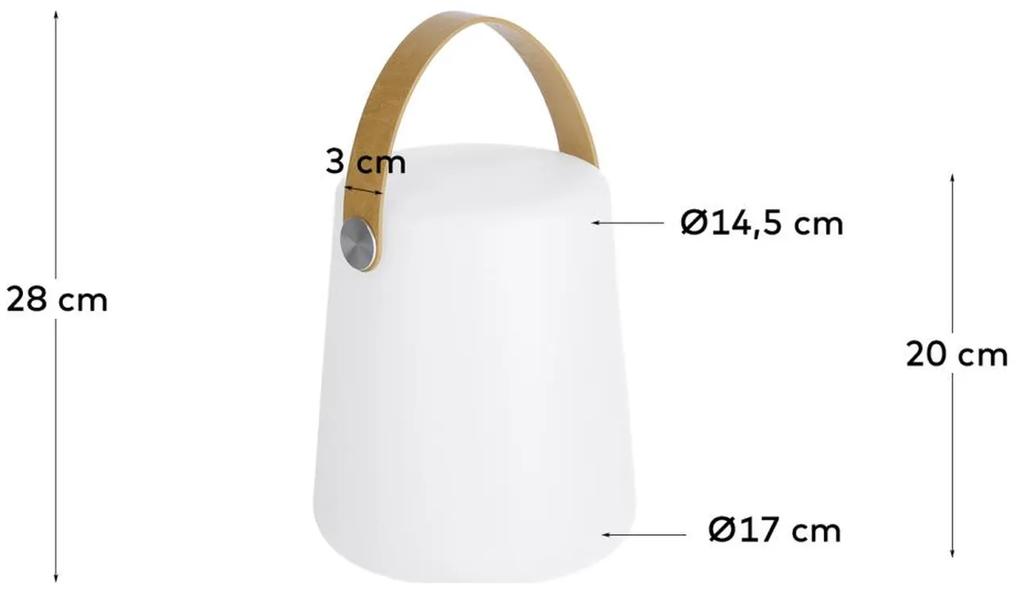 Bílá plastová stolní LED lampa Kave Home Dialma