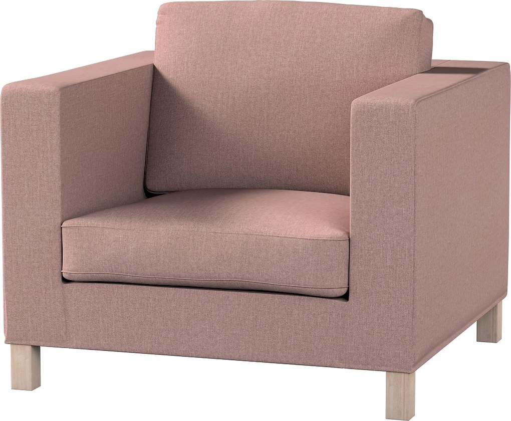 Potah na křesko IKEA Karlanda, krátký barva růžová látka pletený vzor