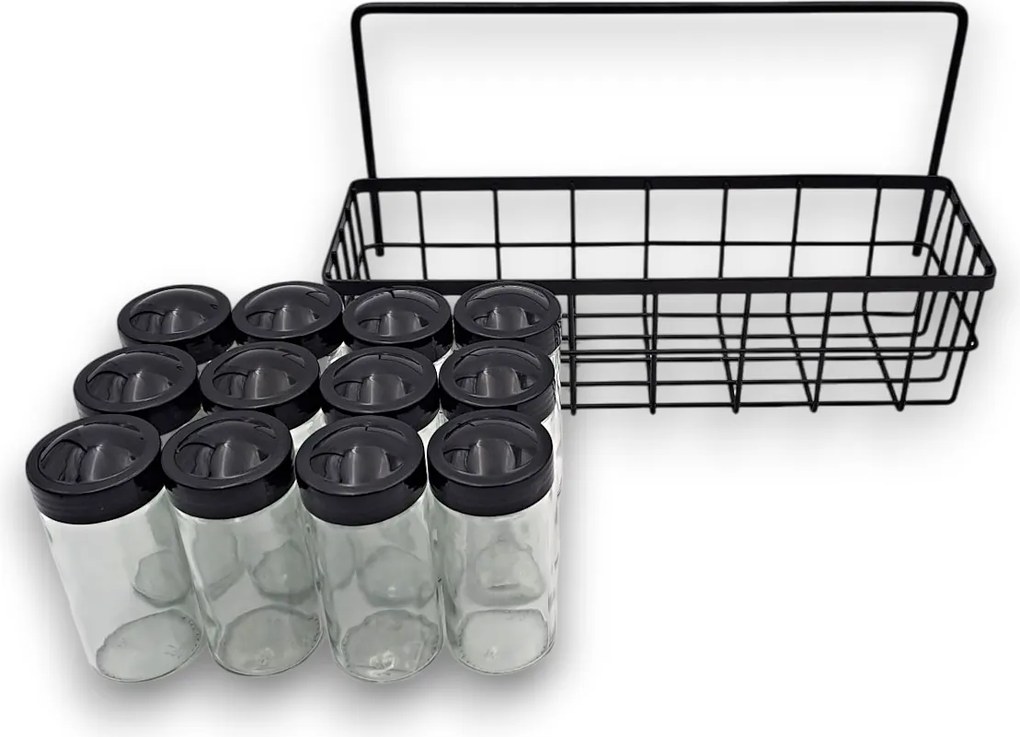 Orion Sada 12ks kořenek BLACK 80ml v černém kovovém košíku RADKA + 2 háčky