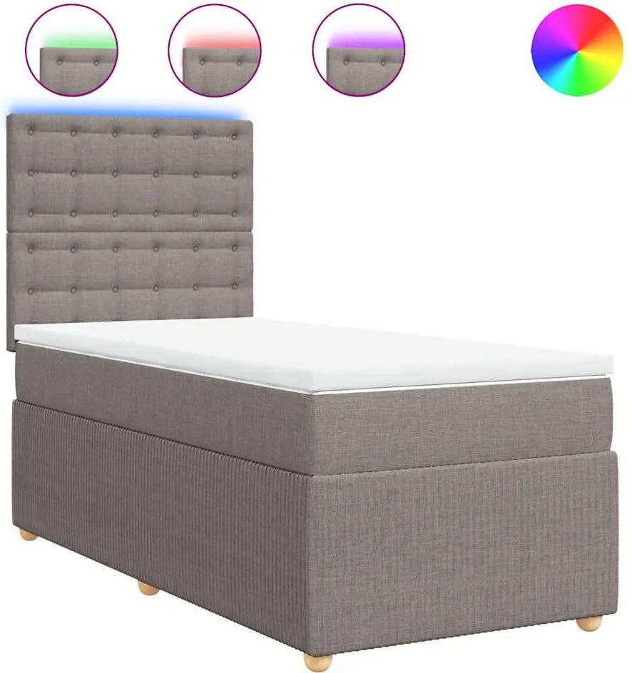 Box spring postel s matrací taupe 90x200 cm textil 3294257