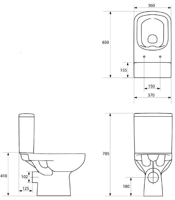 Cersanit COLOUR Combi Cleanon-wc mísa, bílá, K103-026