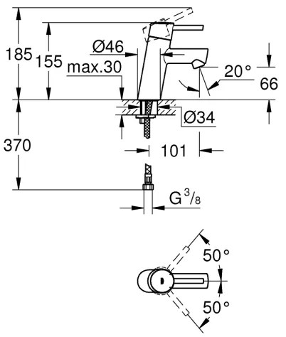 GROHE 3224010E - Umyvadlová baterie CONCETTO DN 15 lesklý chrom