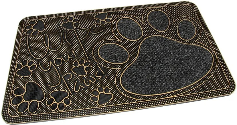 Textilní gumová čistící venkovní vstupní rohož Wipe Your Paws, FLOMAT - délka 45 cm, šířka 75 cm a výška 1 cm