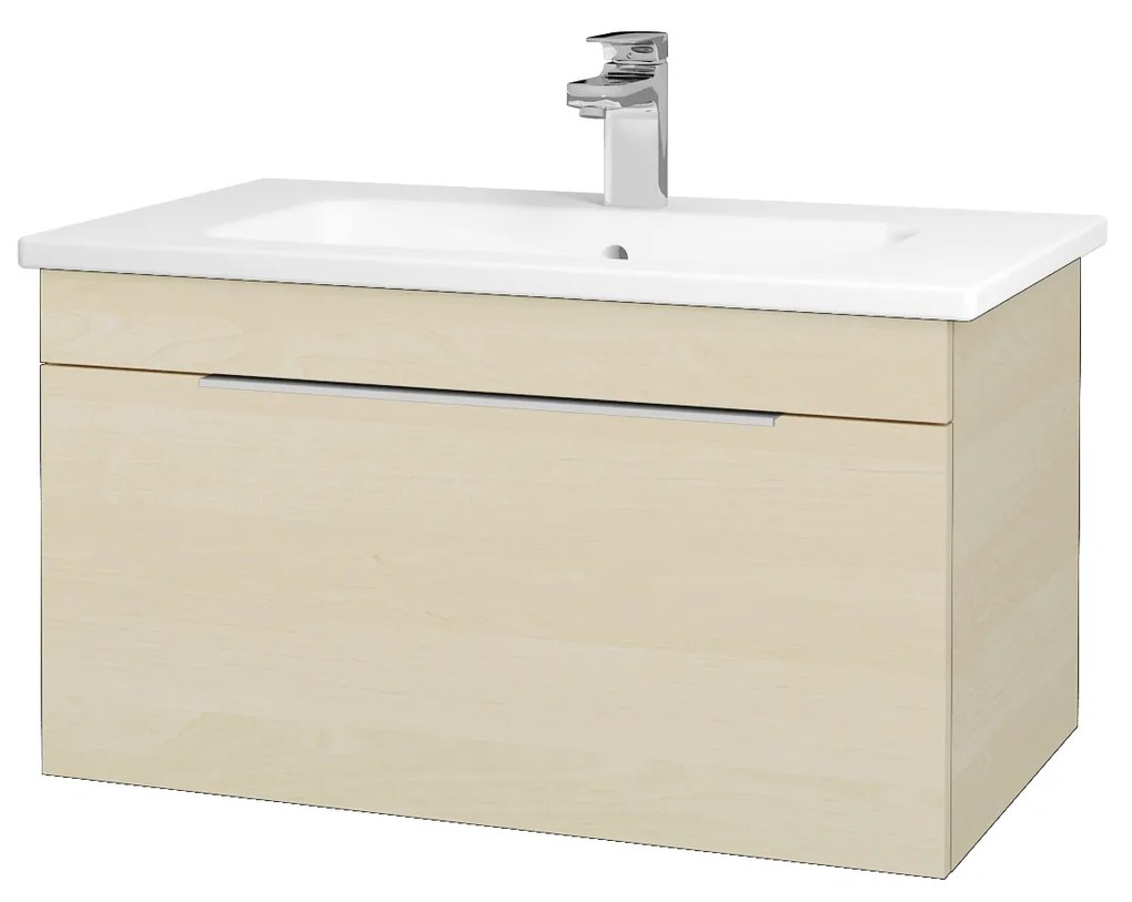 Dřevojas Koupelnová skříň ASTON SZZ 80 Varianta: N01 Bílá lesk / Úchytka T03 / D02 Bříza