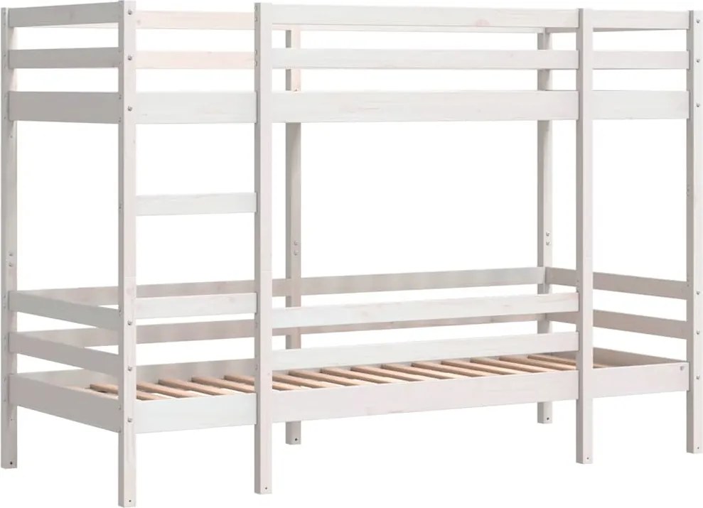 Patrová postel bílá 80 x 200 cm masivní borové dřevo 3284216
