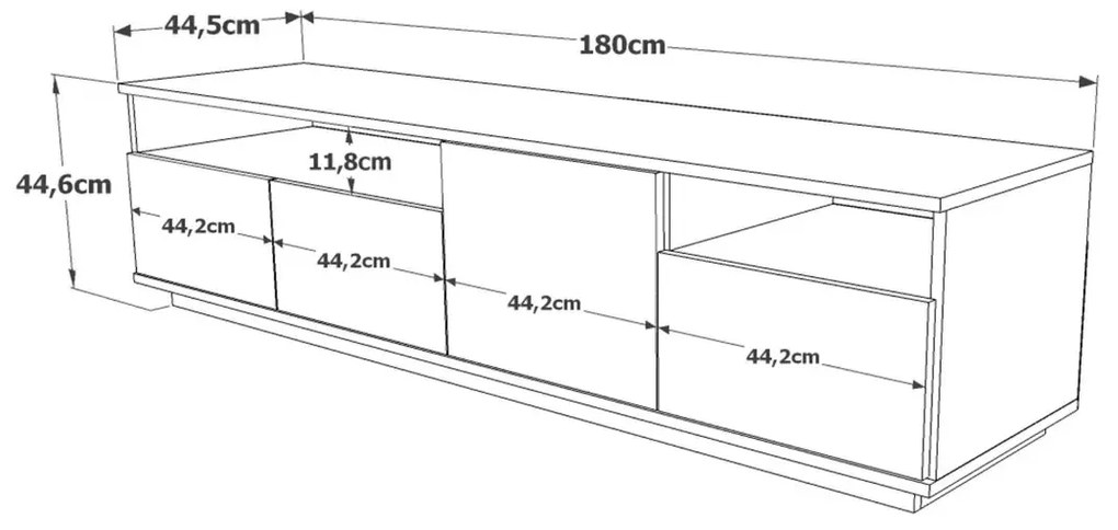 Televizní stolek Houseland Fledro bílý/borovice Atlantic