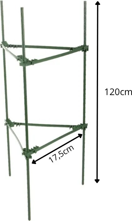 Trojúhelníková opěrná tyč pro rostliny, 120 cm, stabilní, do zahrady a na zahrádku, DIVODV