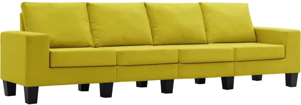 Pohovka Kerens - 4místná - textil | žlutá
