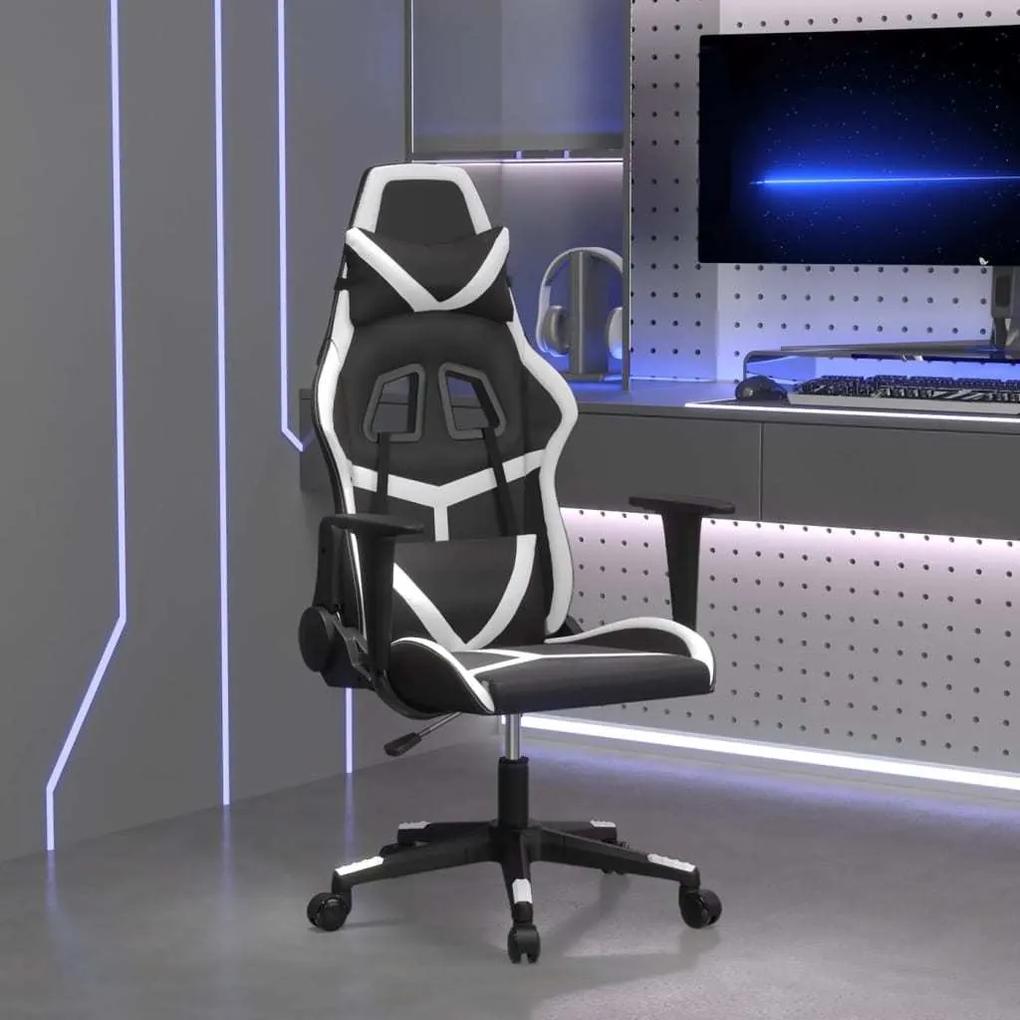 vidaXL Masážní herní židle umělá kůže [345430] Barva: Černá a oranžová