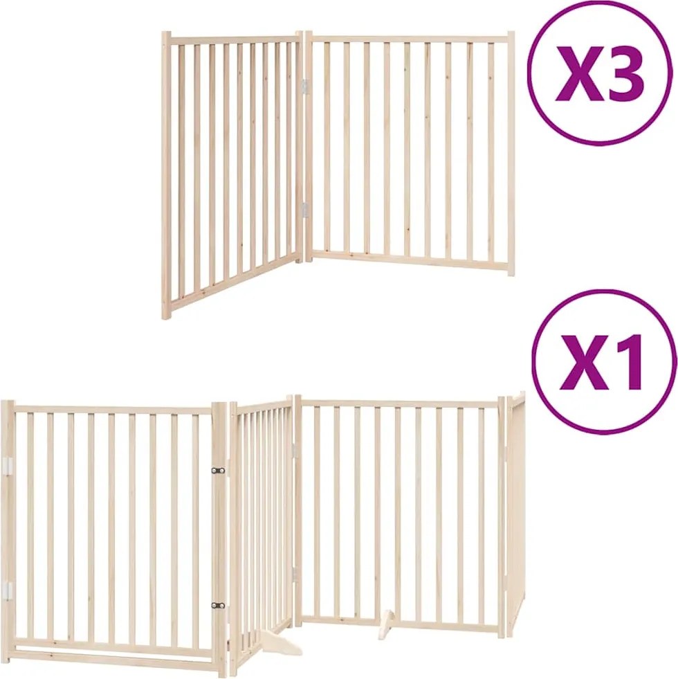 Zábrana pro psy s dvířky skládací 10 panelů 800 cm topol 3155727