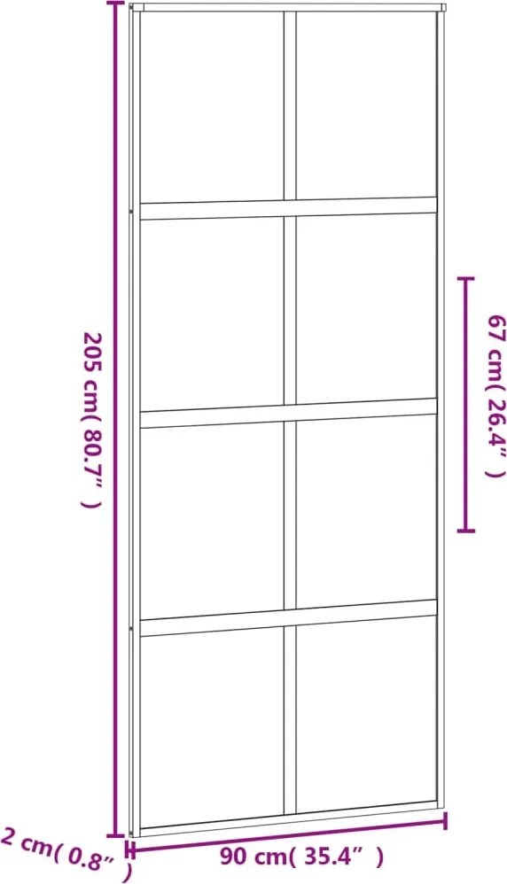 vidaXL Posuvné dveře 90 x 205 cm tvrzené sklo a hliník [155226] Barva: Černá