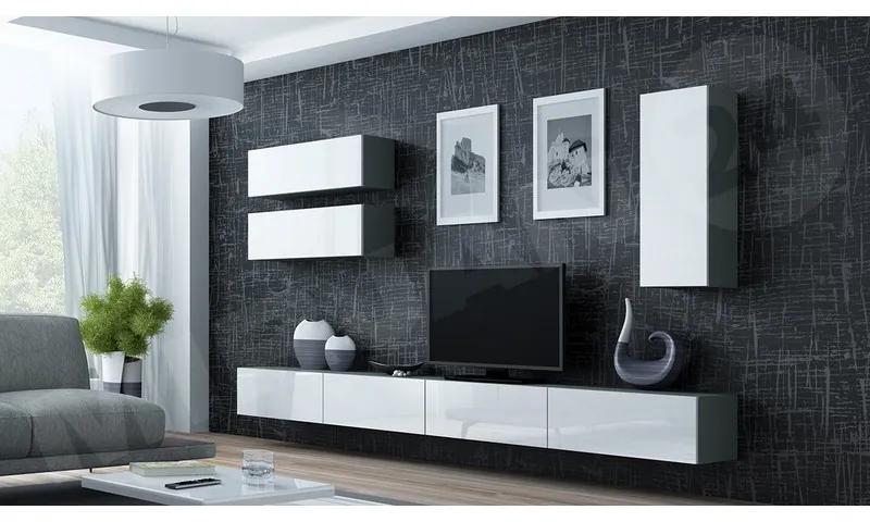 Obývací stěna Zigo XIII, Barva: černý / černý lesk