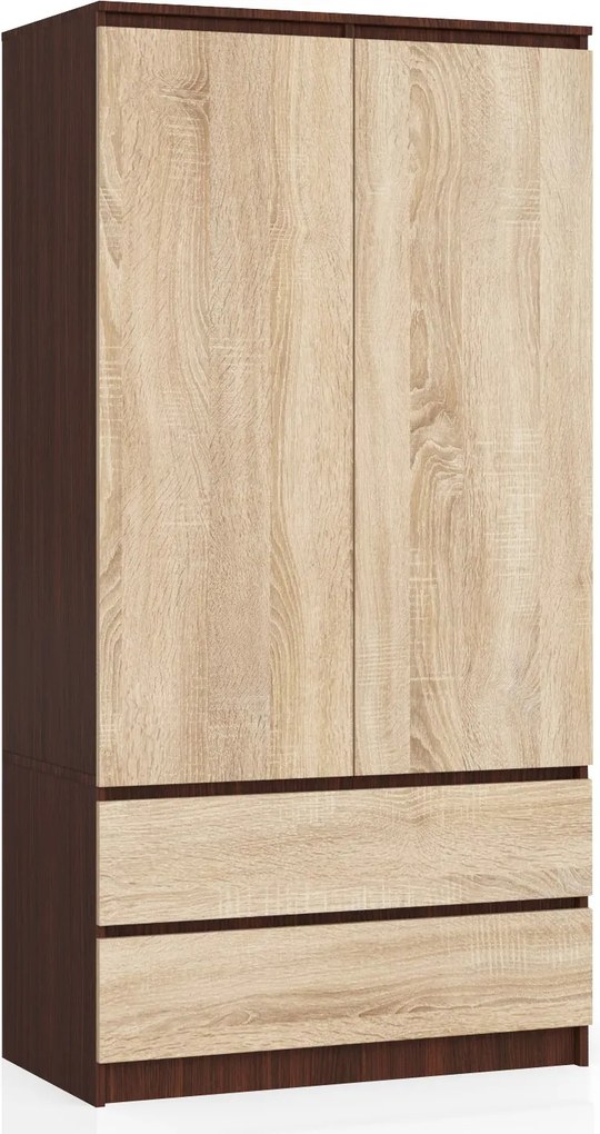 Šatní skříň S90 2D2SZ wenge/dub sonoma