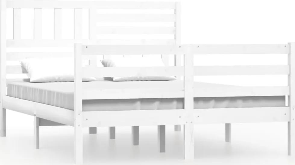vidaXL Rám postele 135 x 190 cm Double masivní dřevo [3101064] Barva: Šedá