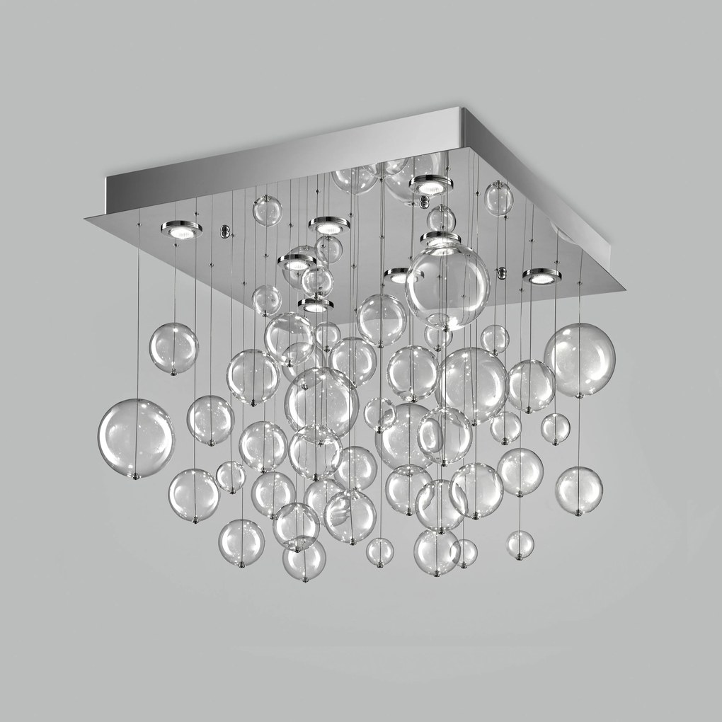 Metal Lux 253.380.01 Bolero, luxusní závěsné svítidlo, 36 kuliček čirého skla, 8x10W LED, prům. 80x80cm, délka závěsu: 70cm