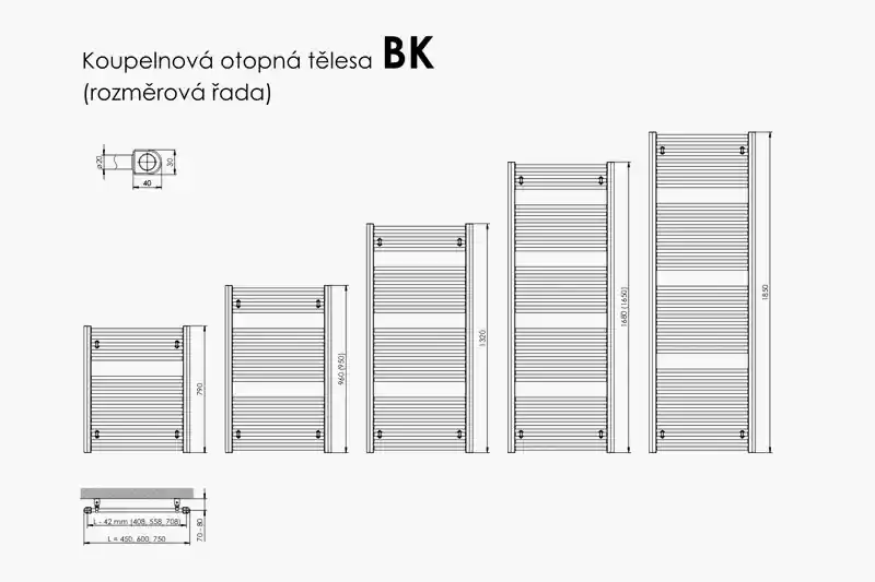 ELVL Bitherm elektrický radiátor BK.ES 750 x 1850 mm ELVL0118 | BIANO