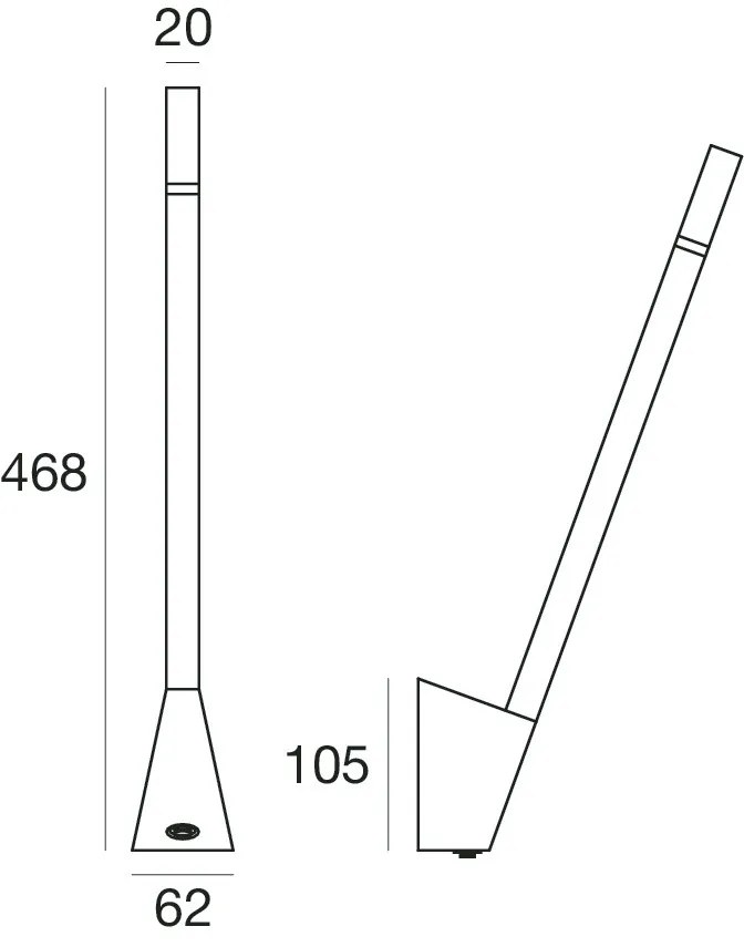 Linea Light Snake_W3, bílá flexibilní LEDka k posteli s vypínačem, 2W LED 3000K, délka 47cm