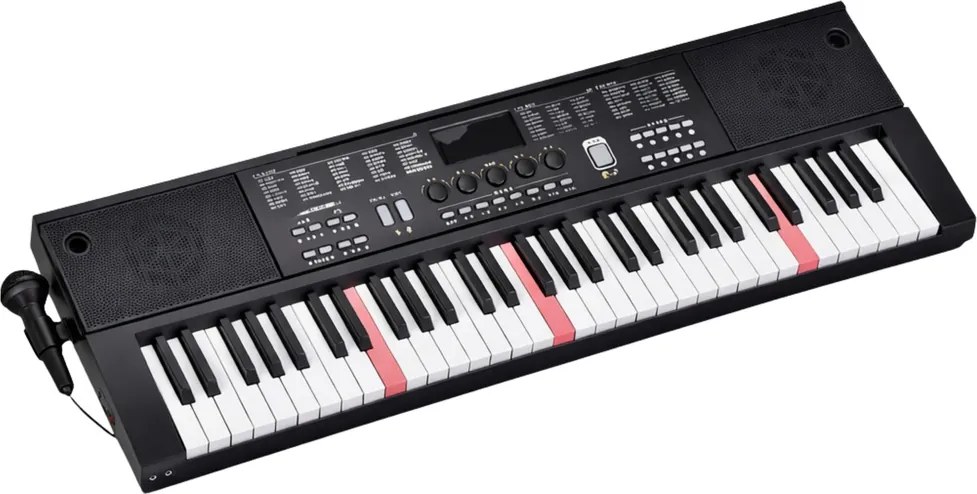 LEAN Toys Elektrické klávesy s mikrofonem, 200 zvuků, 61 kláves, 78 cm