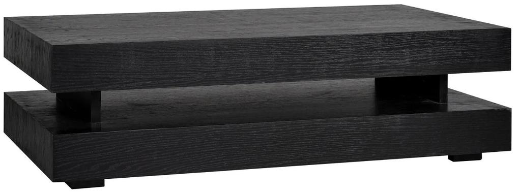 OnaDnes -20% Černý dubový konferenční stolek Richmond Oakura Blok 150 x 80 cm