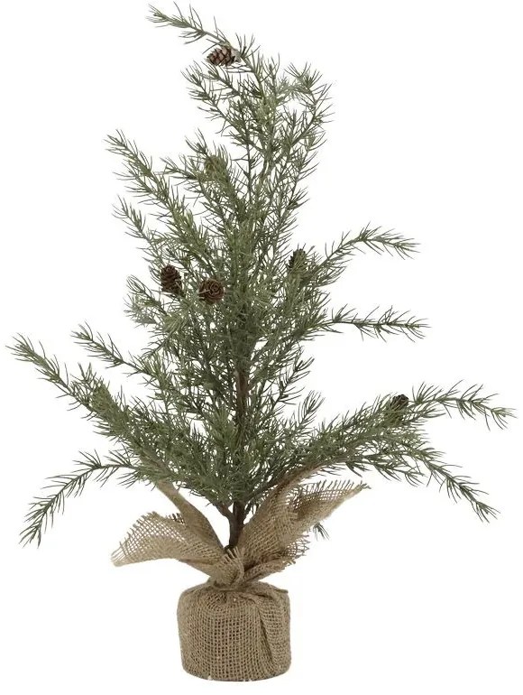 Zelený vánoční borovicový stromek v jutě a se šiškami Pine Tree - 60 cm