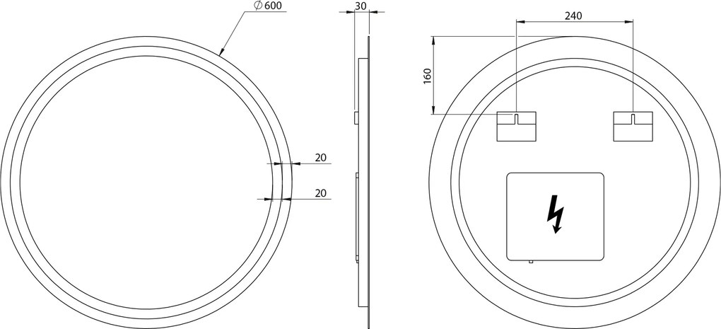 Sapho NYX kulaté zrcadlo s LED osvětlením o 60 cm NY600