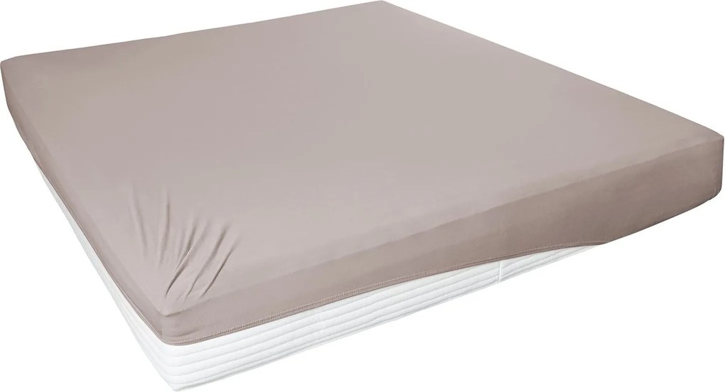 Primera Elastan-Jersey-napínací prostěradlo s gumou po obvodu, 90-200 x 200 cm. (písková, 180-200 x 200 cm)