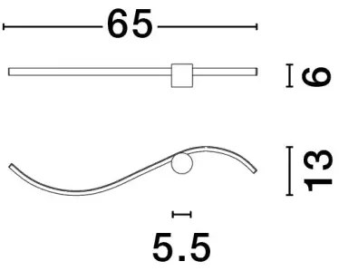 Designové nástěnné svítidlo Wave 65