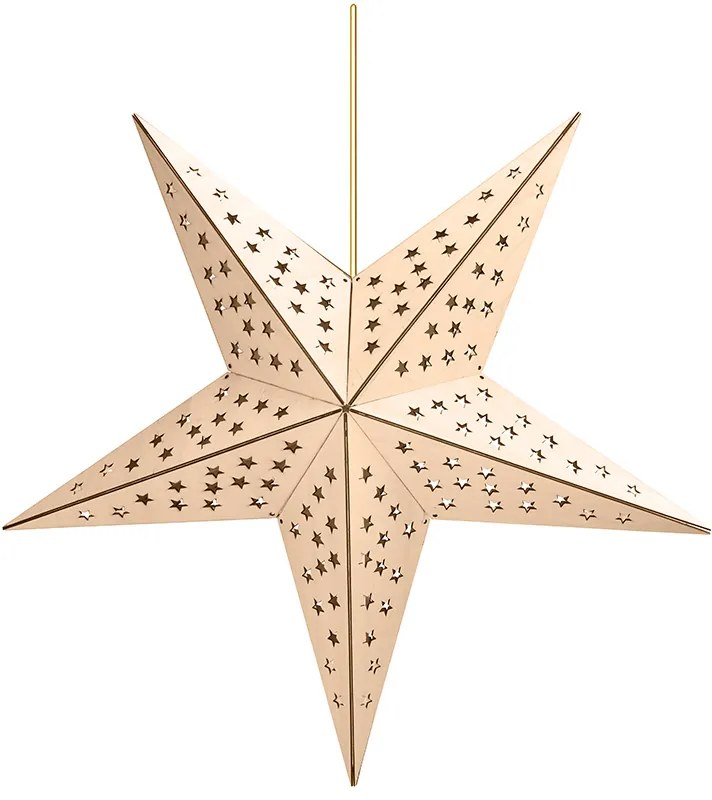 SOLIGHT LED dřevěná závěsná vánoční hvězda, časovač, 20x LED, 65cm, 2x AA