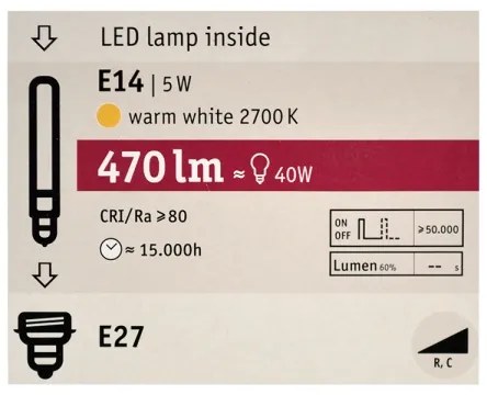 LED Stmívatelná žárovka MOSAIC G125 E27/5W/230V 2700K - Paulmann 28747