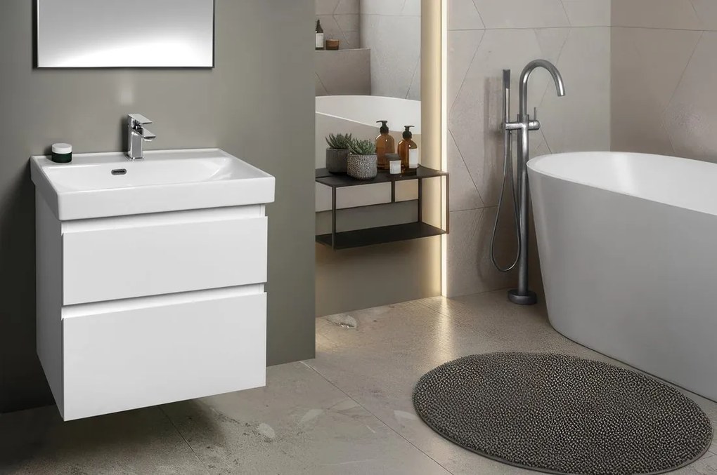 Aqualine Parla umyvadlo obdélníkové 65 x 38 cm s otvorem pro baterii s přepadem karamické bílá 9965