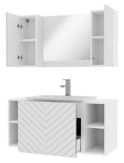 Koupelnová sestava Najrip VIII, Sifon k umyvadlu: ano, Barva dřeva: bílá